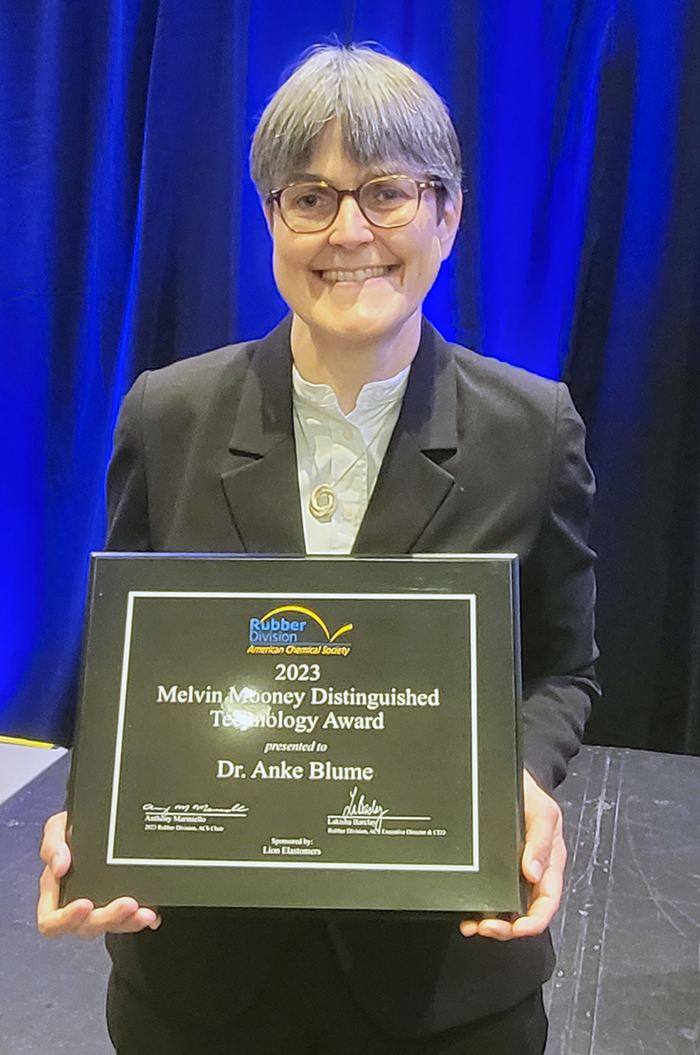 Anke Blume discusses being first woman to receive Rubber Division's Mooney award | Rubber News